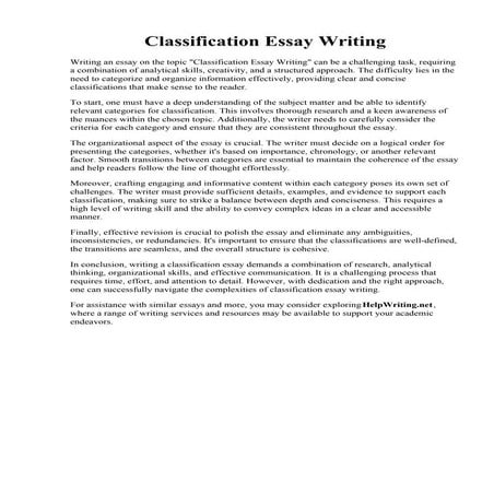 Classification Essay Writing. PPT - How to write an Outline for the ...