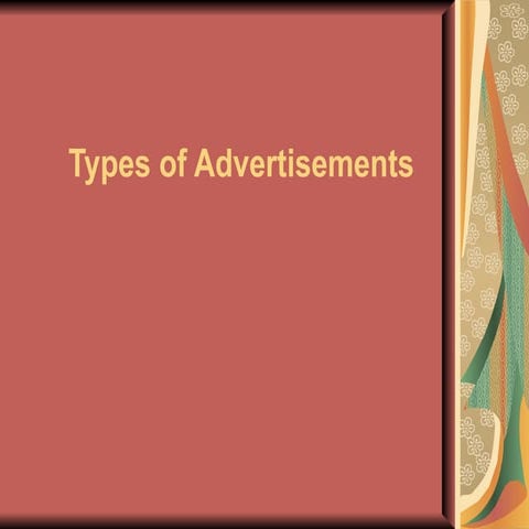 Classification of Ads or Types of ADs | PPT