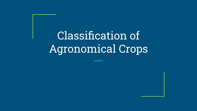 Classification of crops | PPTX