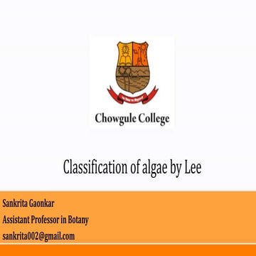 Classification of algae | PPTX