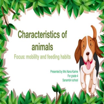 Classification of animals based on mobility and feeding habits | PPTX