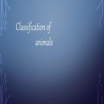 Lesson plan on classification of animals | DOC
