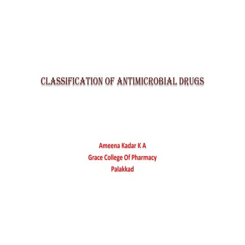 Classification of antimicrobial drugs | PDF