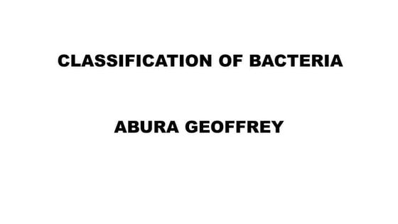 Classification of bacteria | PPTX | Biological Sciences | Science