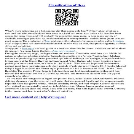 Classification Of Beer | PDF