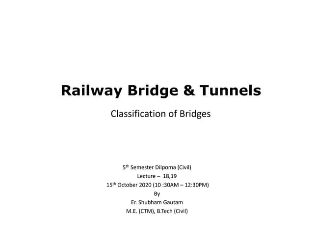 Classification of bridges | PPTX