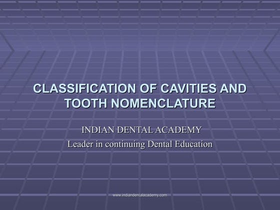 cavity classification and nomenclature (3) | PDF | Dental Health ...