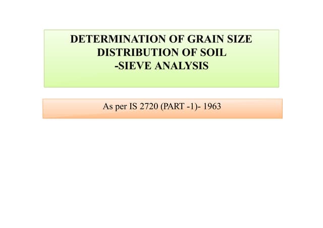Grain size analysis | PPTX