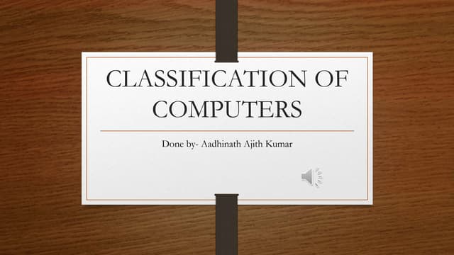 Classification of Computer according to their size | PPTX