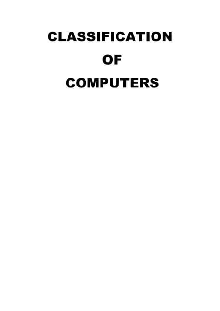 Classification of Computers | PDF