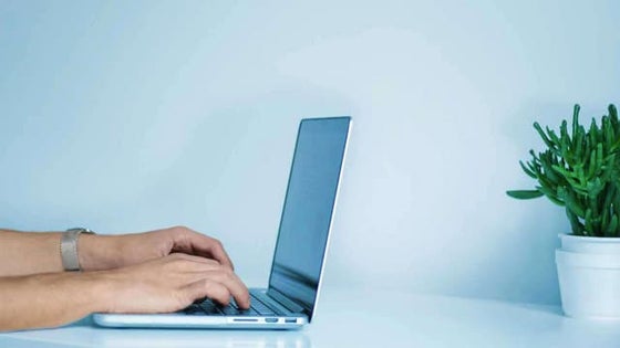 Blue and White Modern Simple Gradient Tech Pattern Computers ...