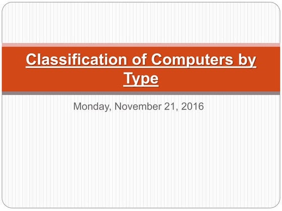 Classification Of Computer Ppt
