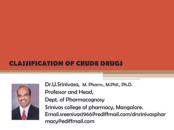 Drugs and their classification | PPTX