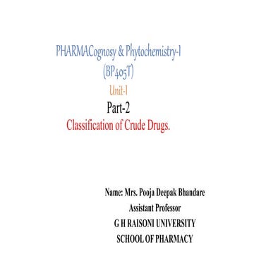 chapter -1 pharmacognosy bpharm 4th sem cognosy | PPTX