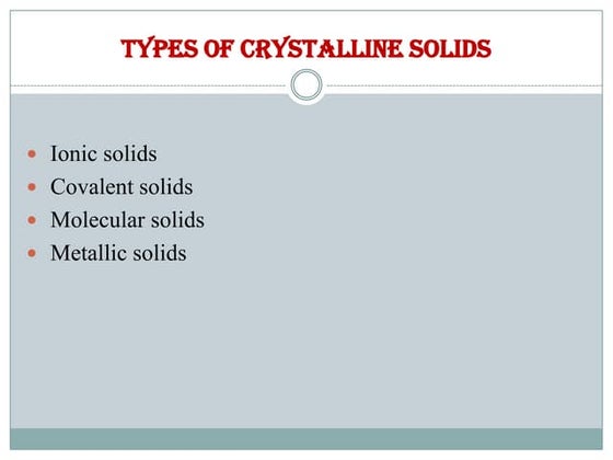 Crystalline solid classification | PDF