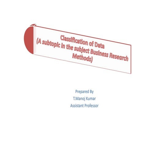 Classification of data ( A subtopic in Business Research Methods) | PDF ...