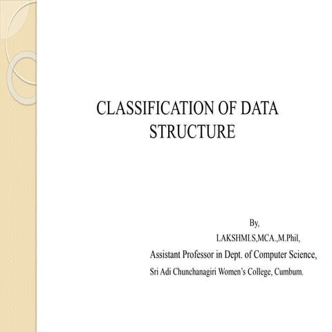 Classification Of Datastructureppt 7682