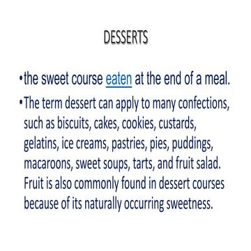 Desserts Class | PPTX