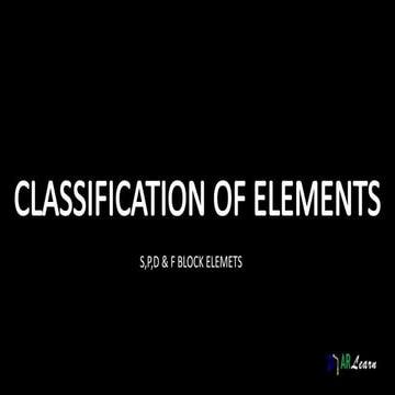 Classification of elements spd and f blocks | PPT