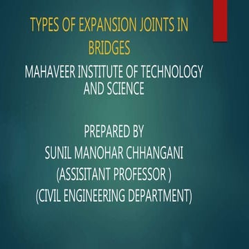 Classification of expansion joints | PPTX