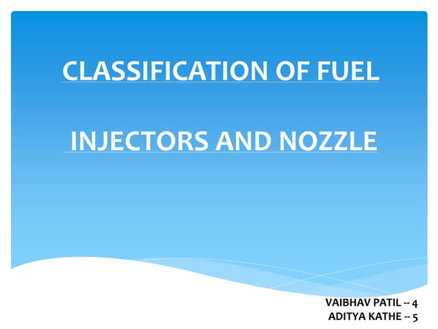 types of fuel injection system and nozzles | PDF