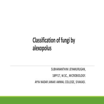 Classification of fungi by alexopolus | PPTX