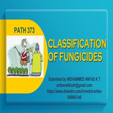 CLASSIFICATION OF FUNGICIDES (Copper, Sulphur, Mercury, Heterocyclic ...