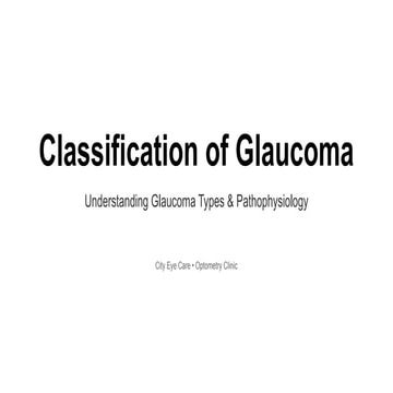 Classification of Glaucoma in brief for students | PPTX