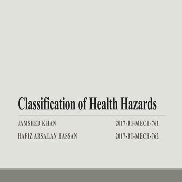 Classification of health hazards | PPTX