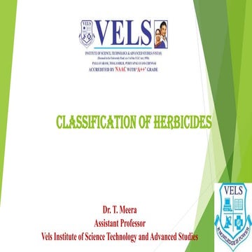 Dr T Meera (Plant Pathology) - Classification of Herbicides.pdf