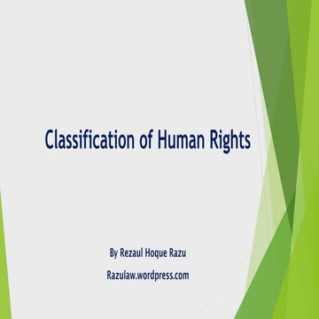 Classification of human rights (md. rezaul hoque razu | PPT