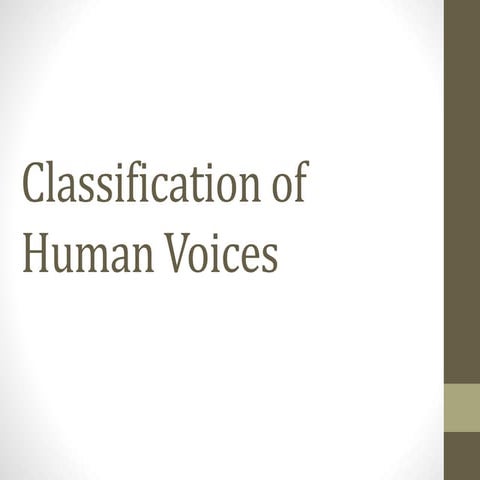 Classification of Human Voices | PPTX