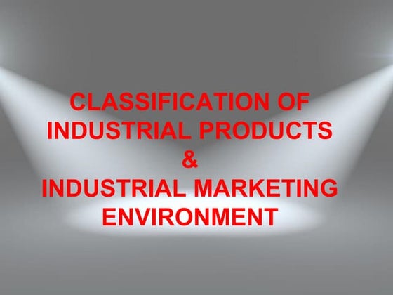 Classification of industrial products and services | PPT