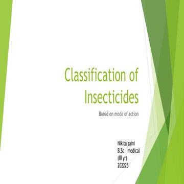 Classification of insecticides | PPTX