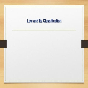 Classification of Law and its types present | PPTX