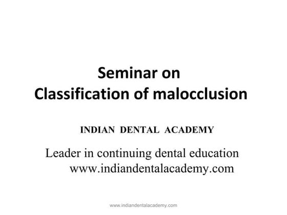 Ackerman & proffit classification of malocclusion | PPTX
