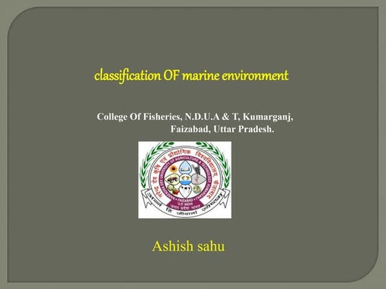 zonations of sea and ecological classification of marine biota | PPTX ...