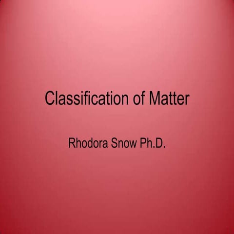 Classification of matter | PPT