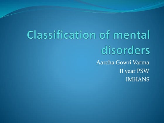 DSM-V Classification-Mental Health Nursing.pptx