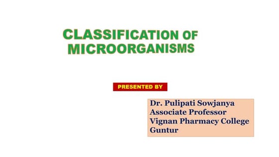 Classification of microorganisms | PPTX | Biological Sciences | Science