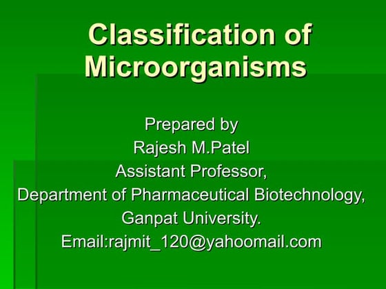 Microbial taxonomy | PPTX | Biological Sciences | Science