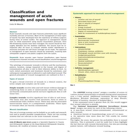 Classification of open fractures | PDF