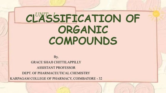 Classification of organic compounds | PDF