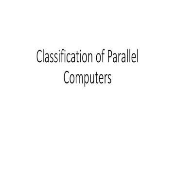 Classification Of Parallel Computerspptx