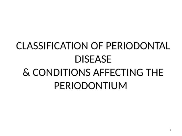 Classification of periodontal diseases | PPT