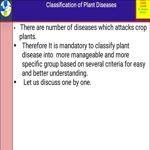 Classification of plant disease plant pathology | PDF