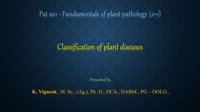Classification of plant disease | PPTX