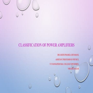 Classification of power amplifiers | PPTX