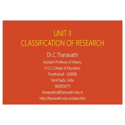Classification of research-unit 2 | PPT