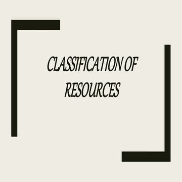 Classification of resources | PPTX